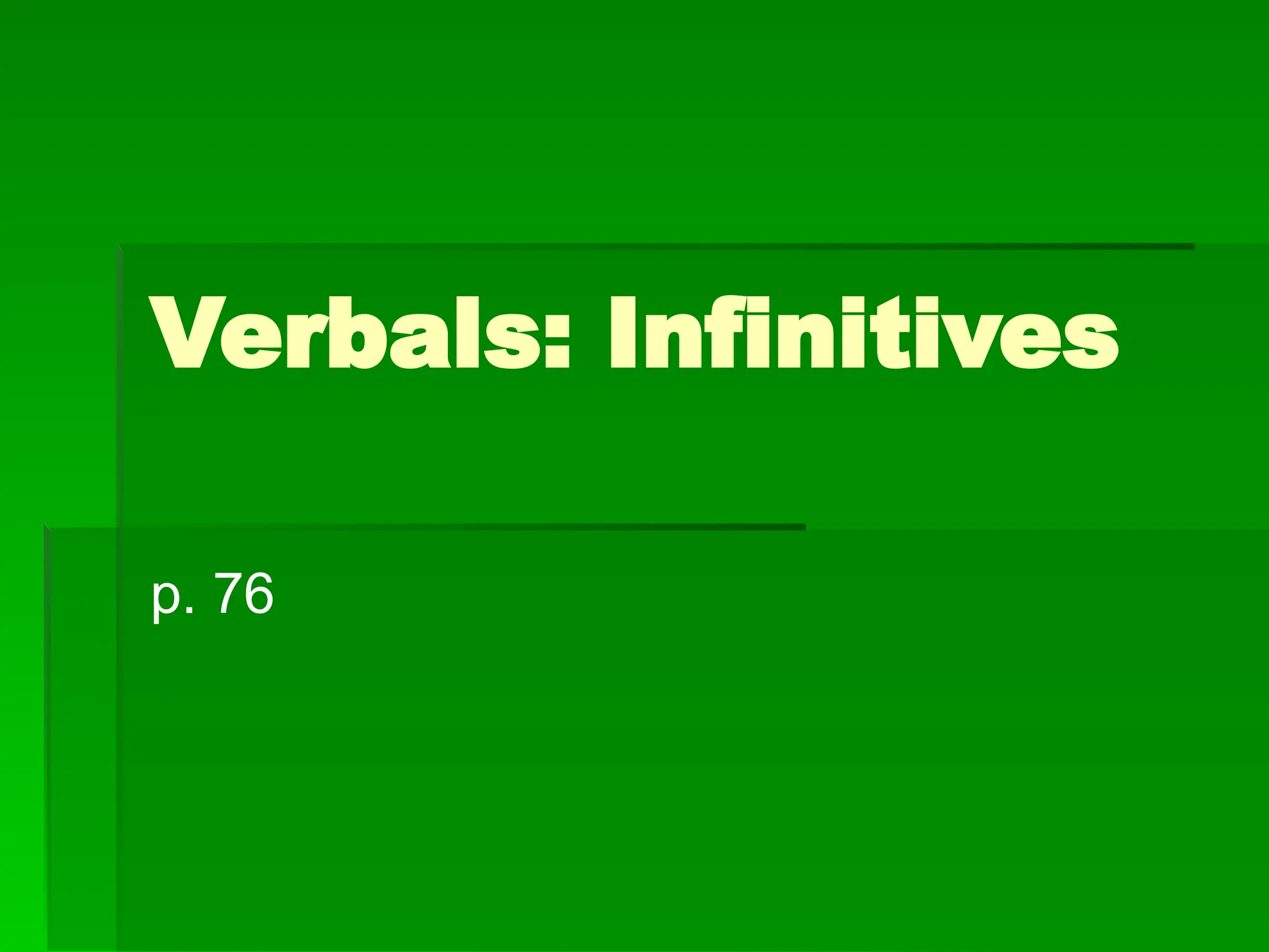 Infinitives in English: Its uses, types, and examples | PPTX | Golf ...