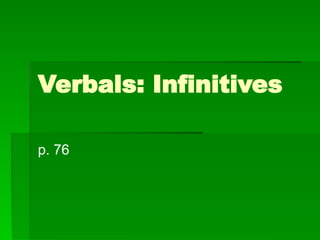 Infinitives in English: Its uses, types, and examples | PPTX | Golf ...
