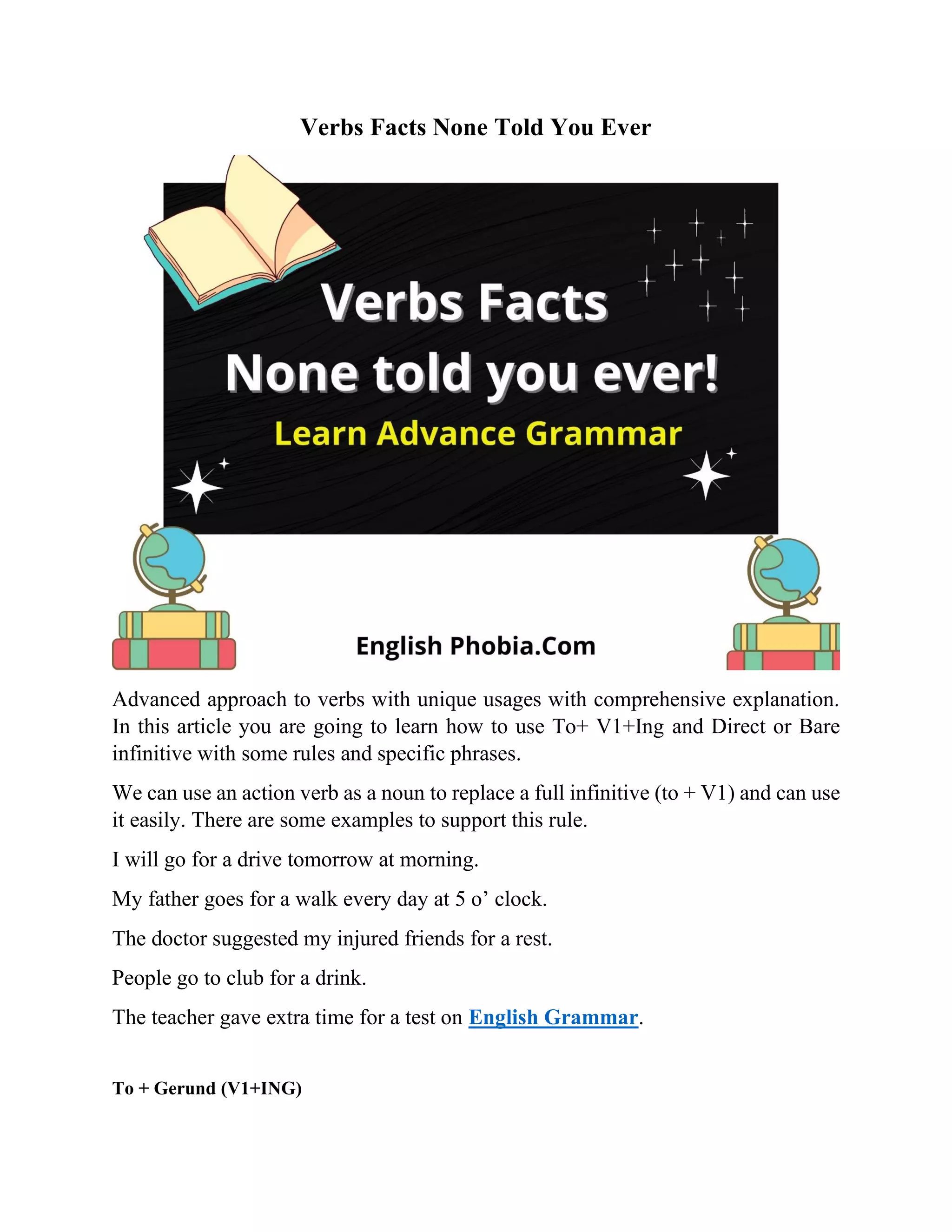 Verbs Facts None Told You Ever | PDF