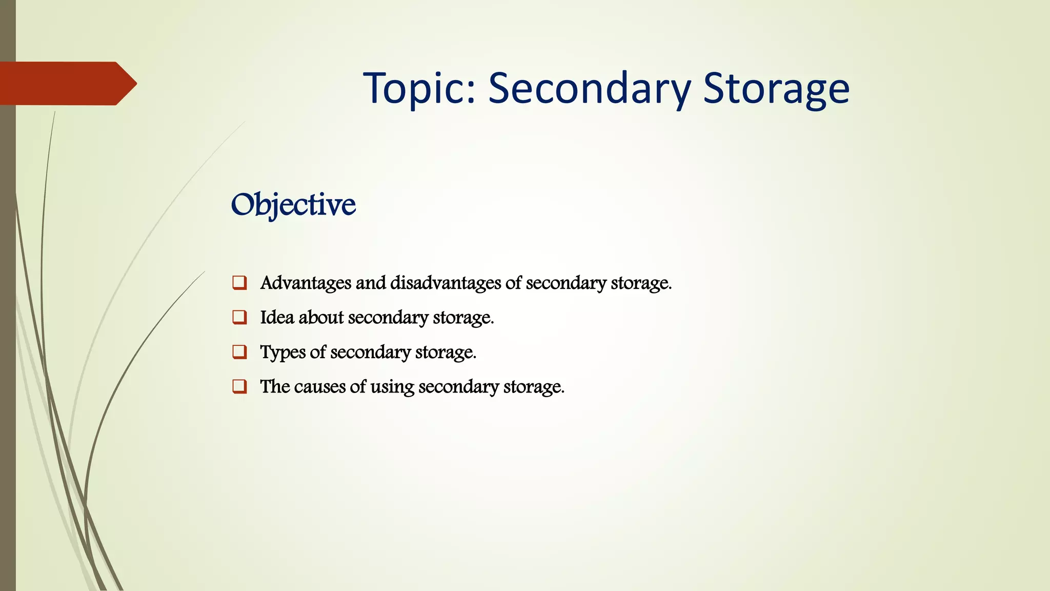 Secondary storage Device. | PPT