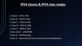Presentation on Ip Addressing | PPTX