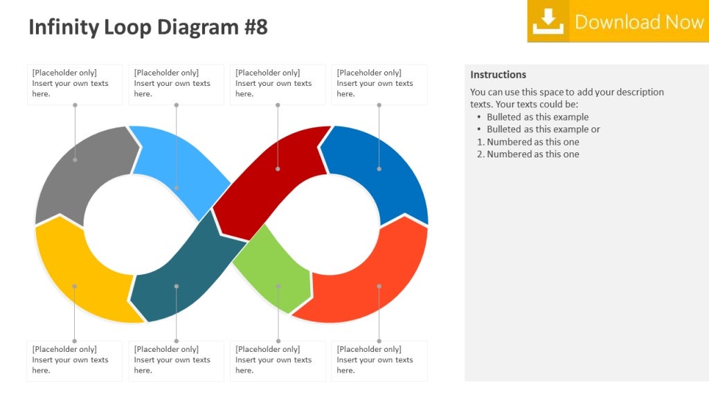Infinity Loop Diagram Editable PowerPoint Template