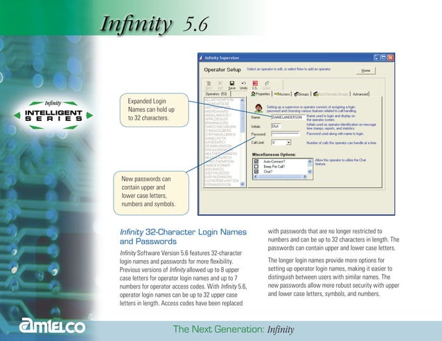 AMTELCO Infinity software version 5.6 | PPT