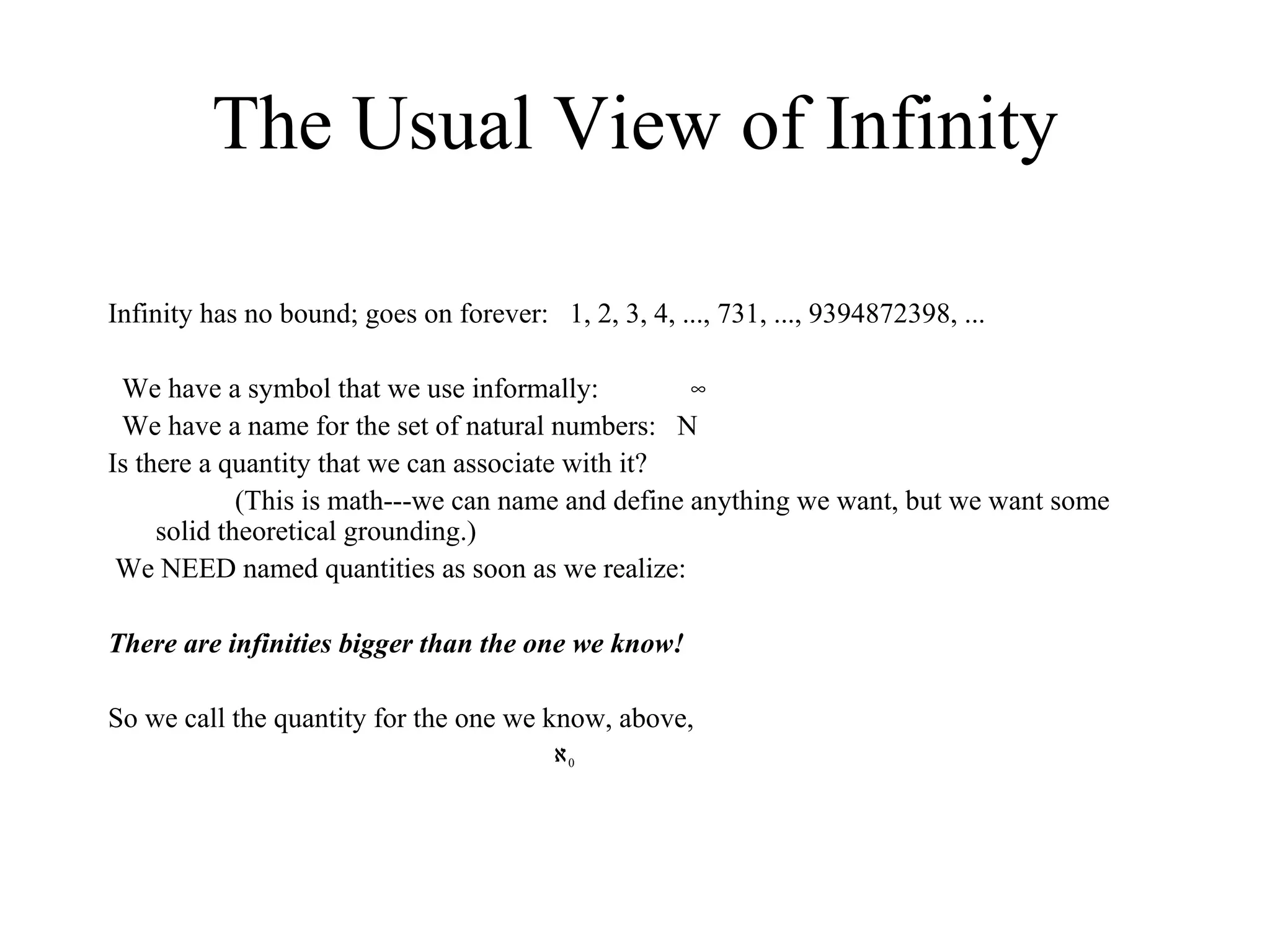 Infinity and Cardinality | PPT
