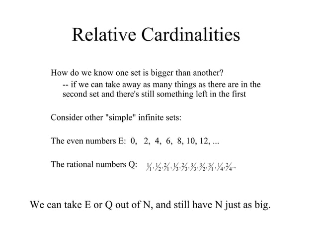 Infinity and Cardinality | PPT