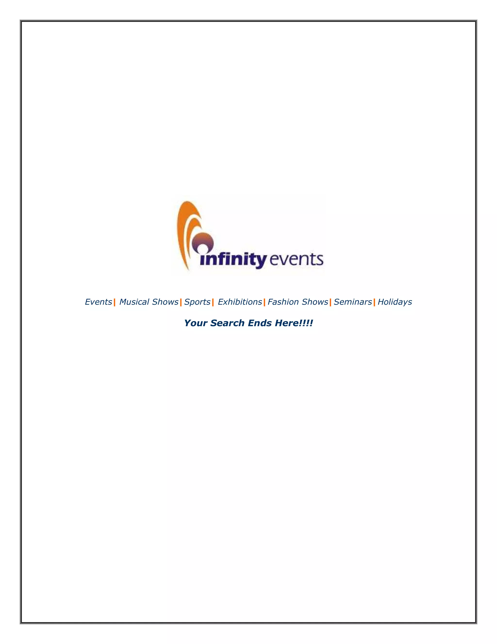 Infinity Events - Company Profile | PDF