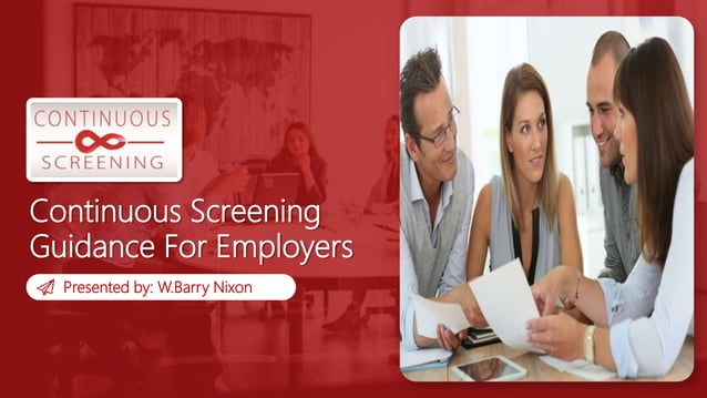 A Guide for Employers to Implementing a Continuous Screening Program | PPT