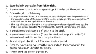 conversion of Infix to Postfix conversion using stack | PPTX