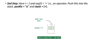 conversion of Infix to Postfix conversion using stack | PPTX
