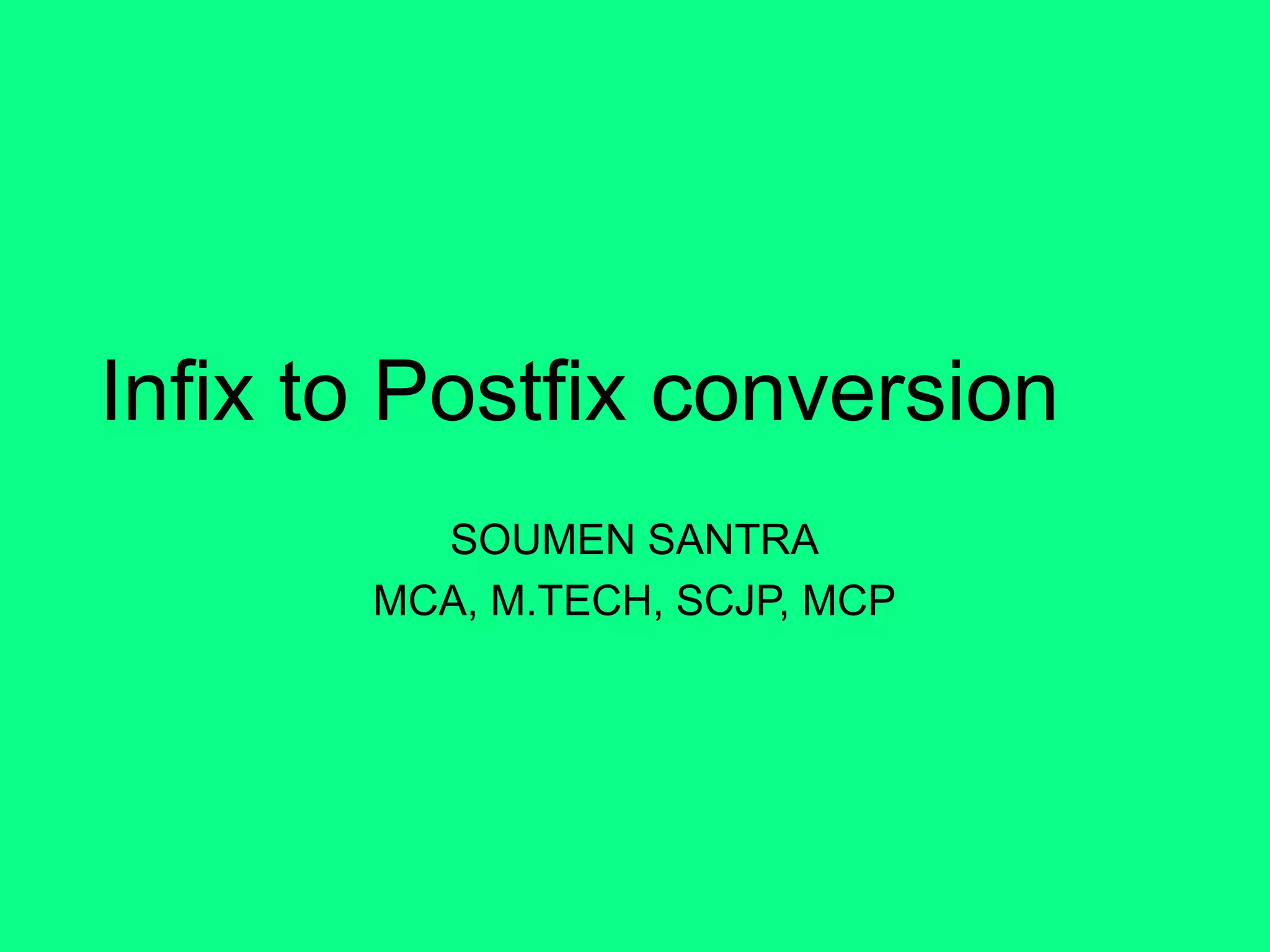 Infix To Postfix Conversion Using Stack Ppt 8642