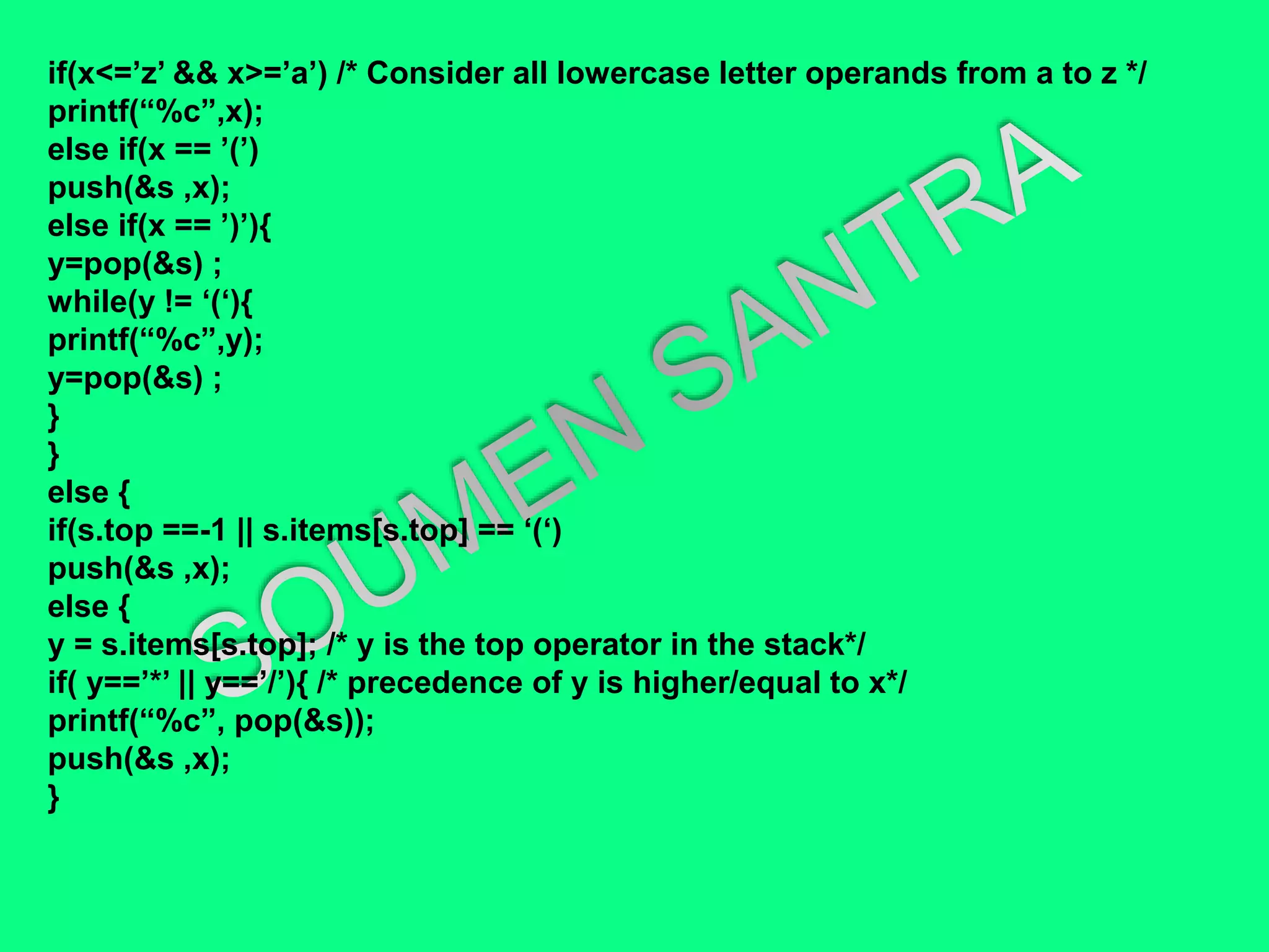 Infix To Postfix Conversion Using Stack Ppt Programming Languages