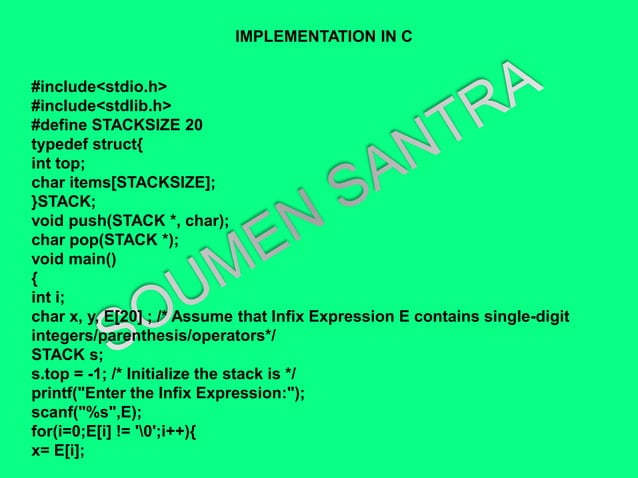 Infix To Postfix Conversion Using Stack Ppt