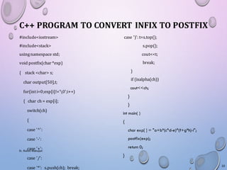 Infix to postfix expression in ds | PDF
