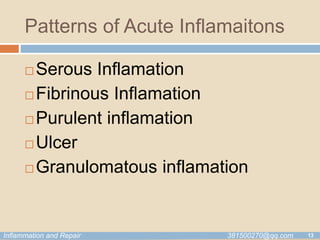 Inflamation-Pathology lecture notes | PPTX