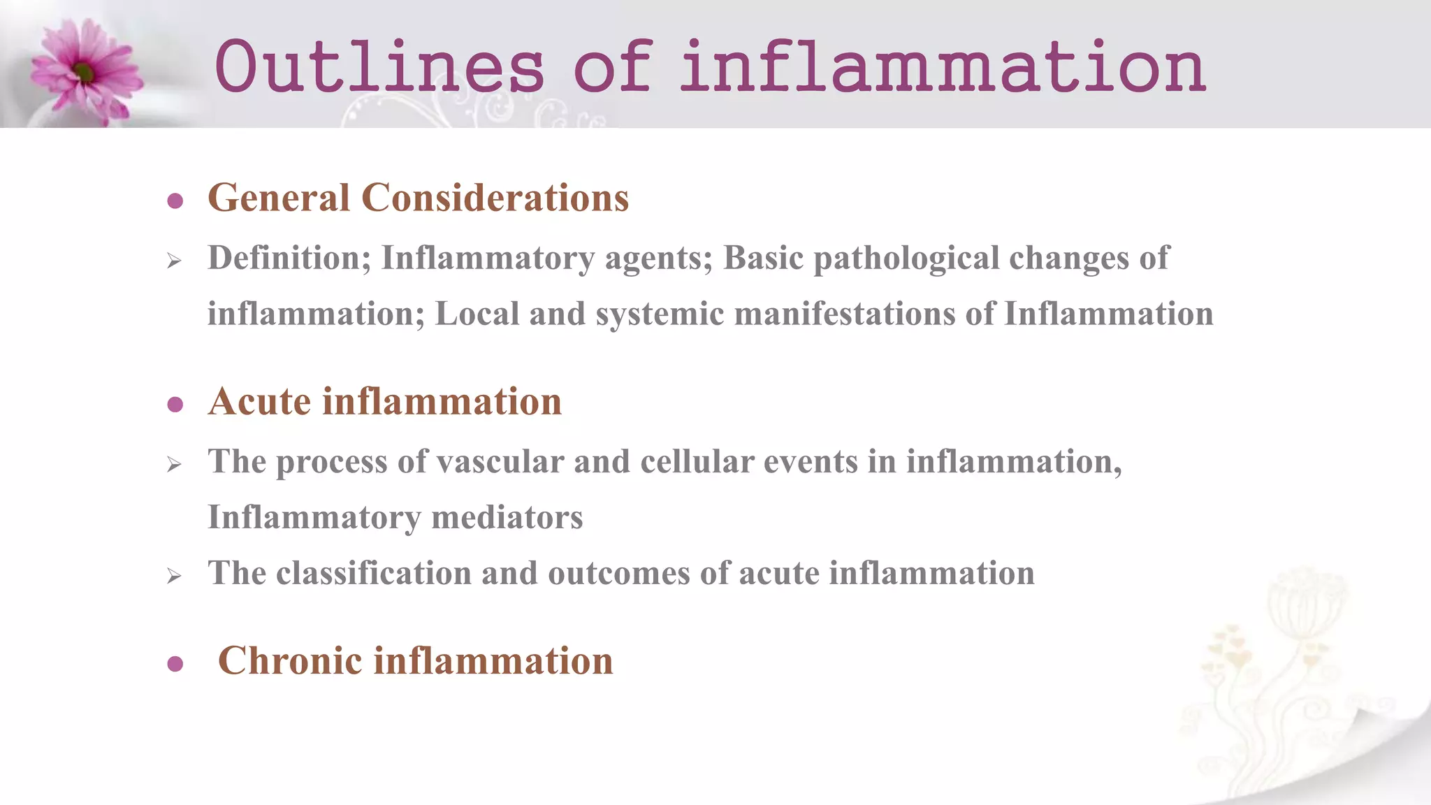Inflammation acute + chronic | PPTX