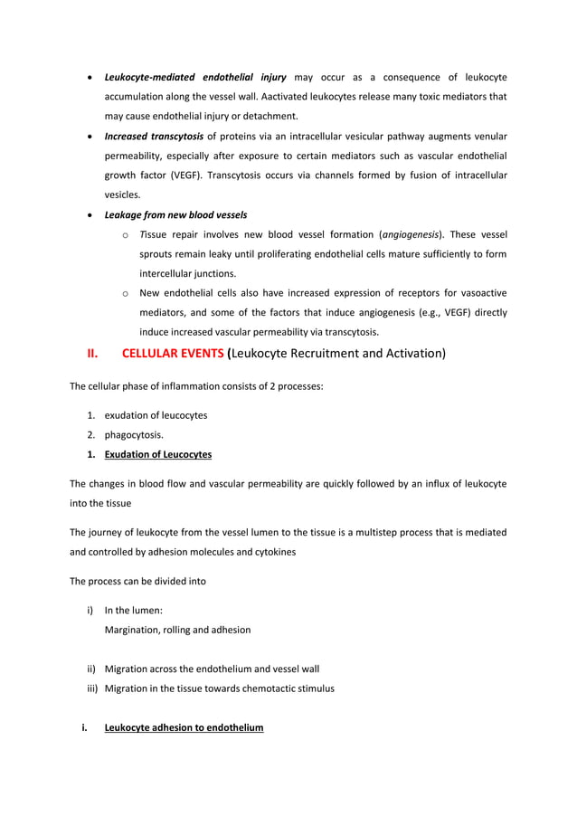 Inflammation notes Pathophysiology | PDF