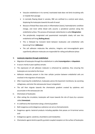 Inflammation notes Pathophysiology | PDF