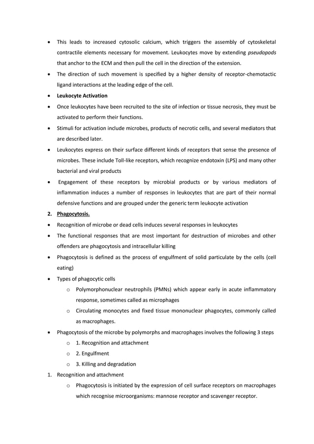 Inflammation notes Pathophysiology | PDF