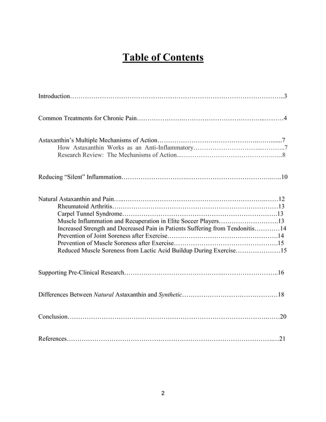 Astaxanthin - Inflammation & Joint Health white paper | PDF