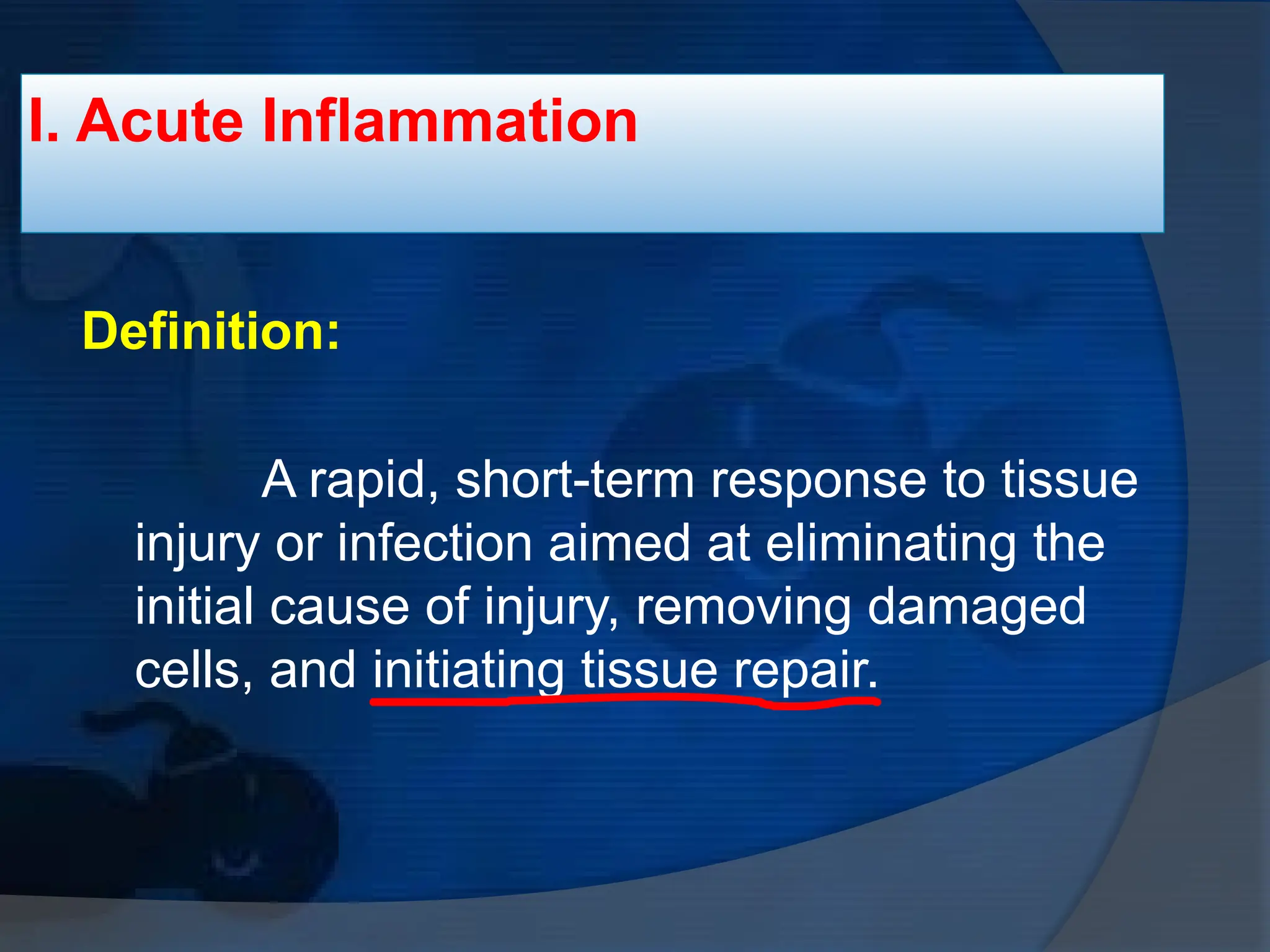 Inflammation.PPt. A lecture to the students of the department of ...
