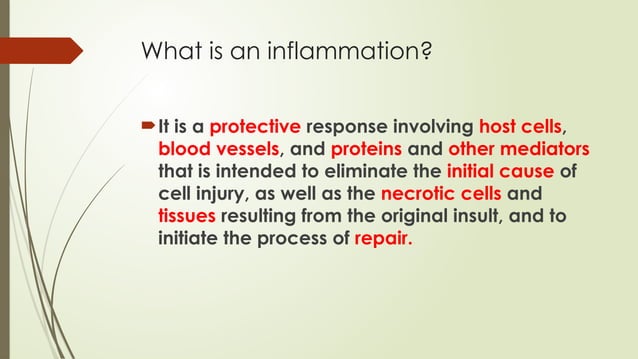 INFLAMMATION & REPAIR power point presentation | PPTX | Medical Health