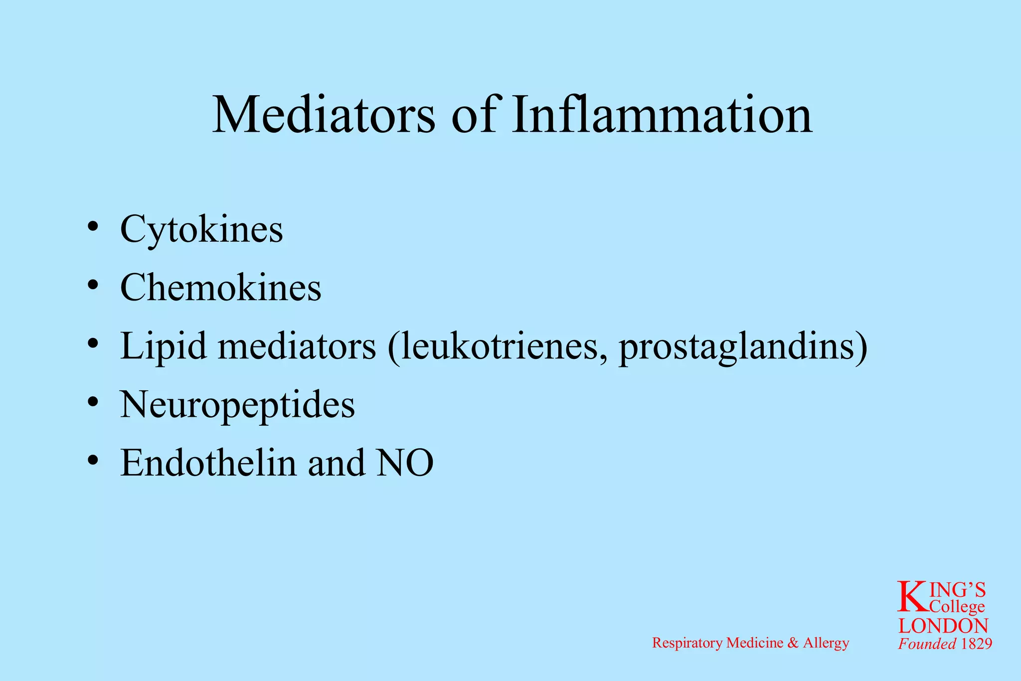Inflammatory Mediators Corrigan | PPT