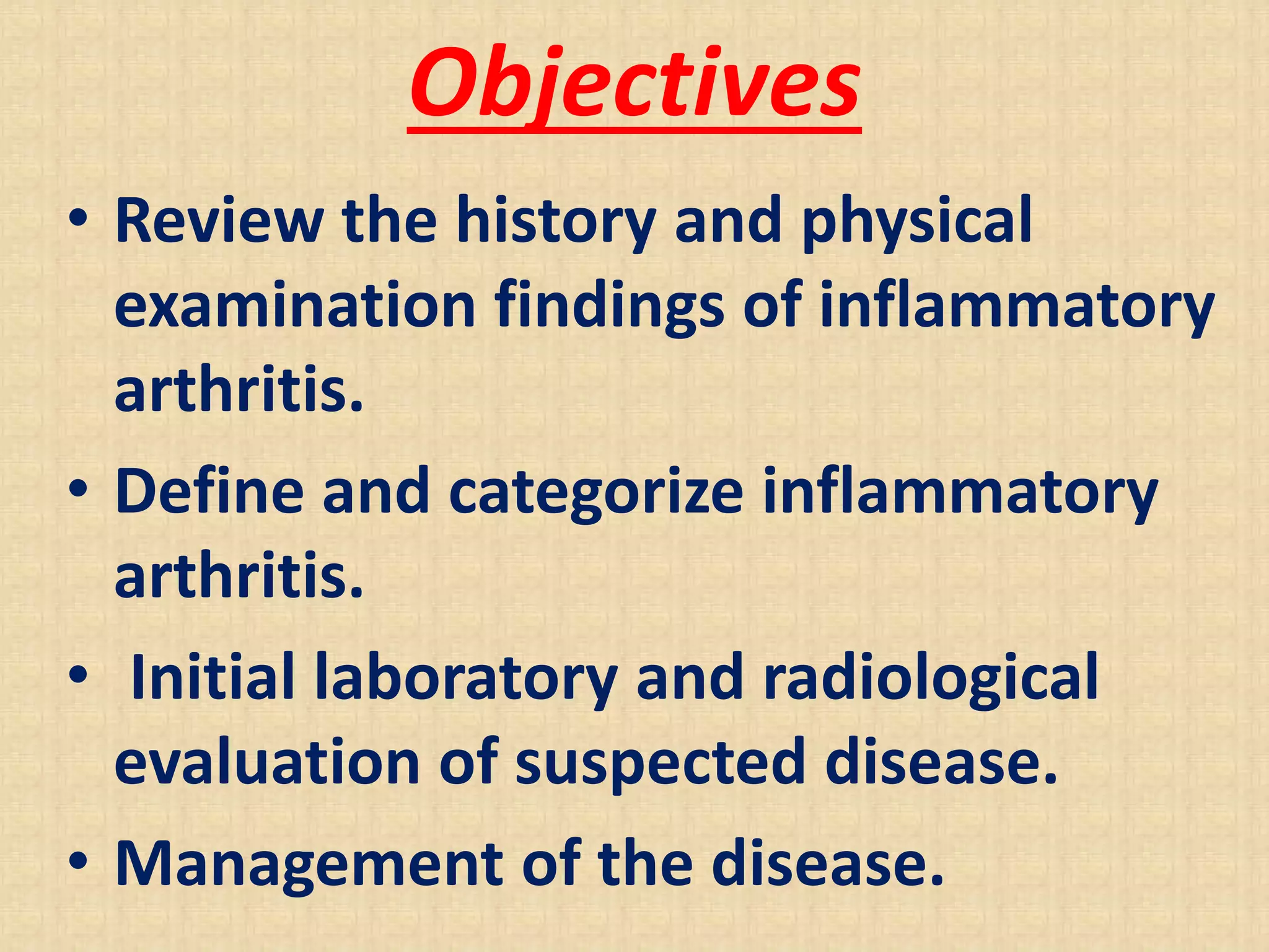 Inflammatory arthritis | PPTX