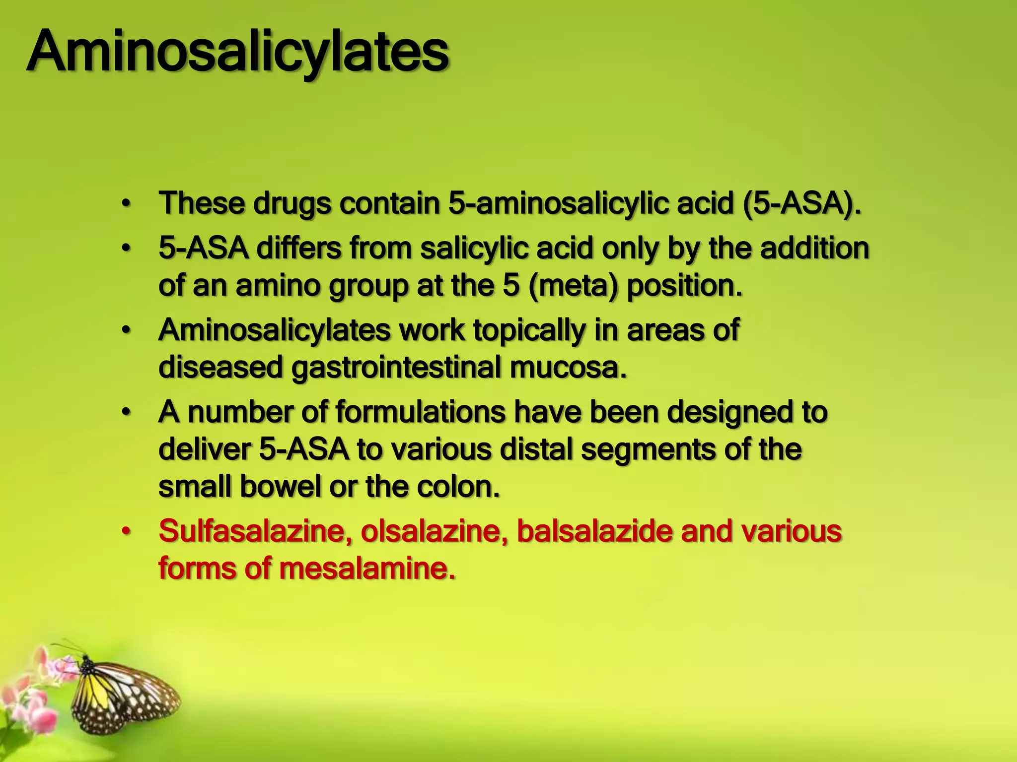 Inflammatory bowel disease: aminosalicylates | PPSX