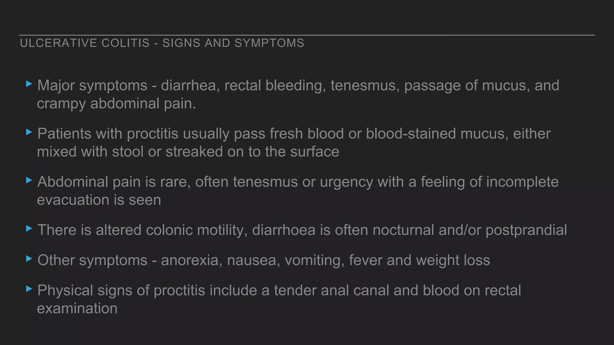 Inflammatory bowel disease - clinical features, diagnosis and ...