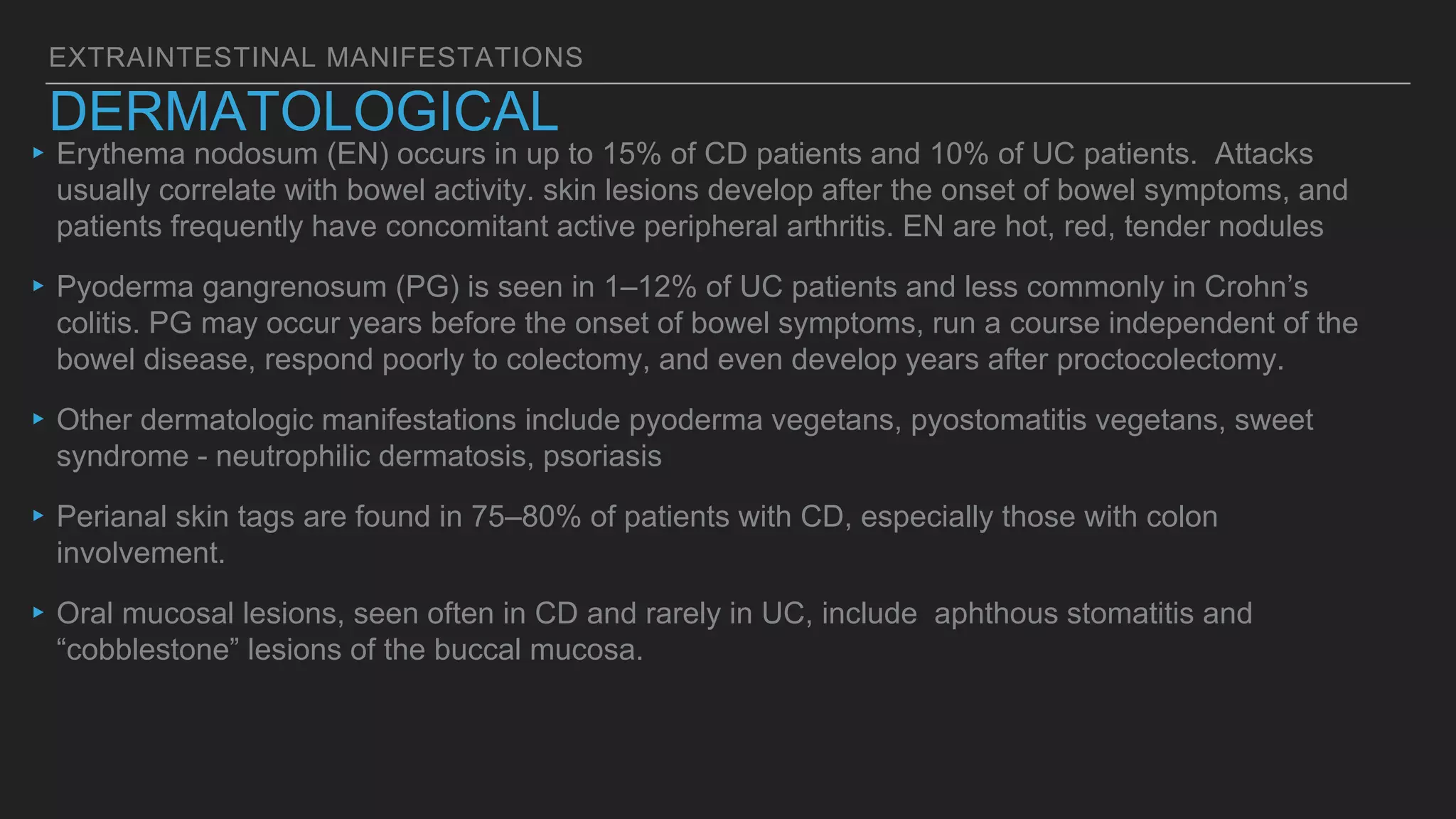 Inflammatory bowel disease - clinical features, diagnosis and ...