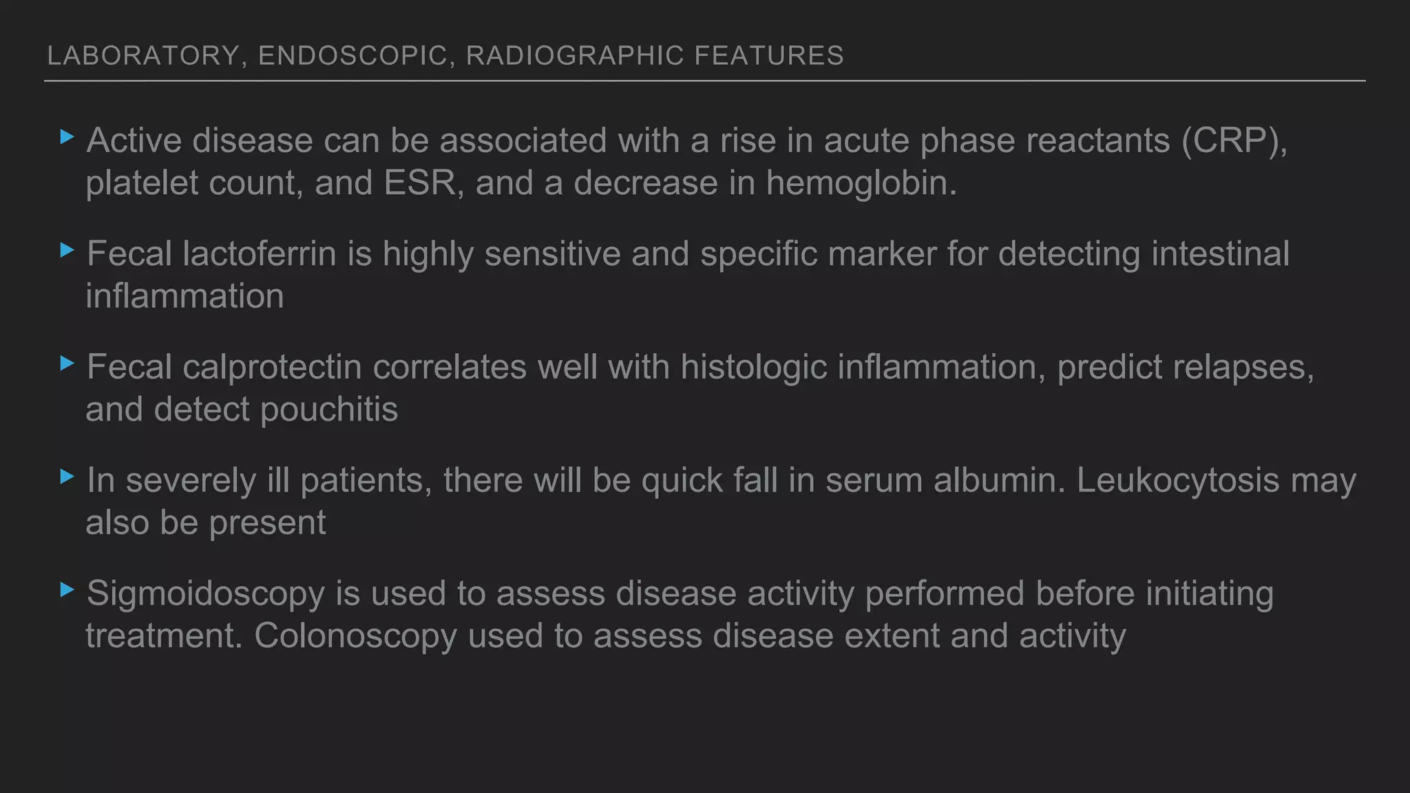 Inflammatory bowel disease - clinical features, diagnosis and ...