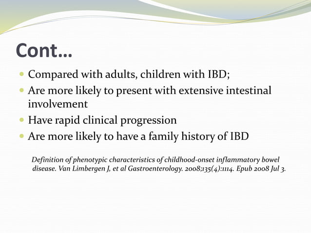 Inflammatory bowel disease (ibd) in children | PPTX