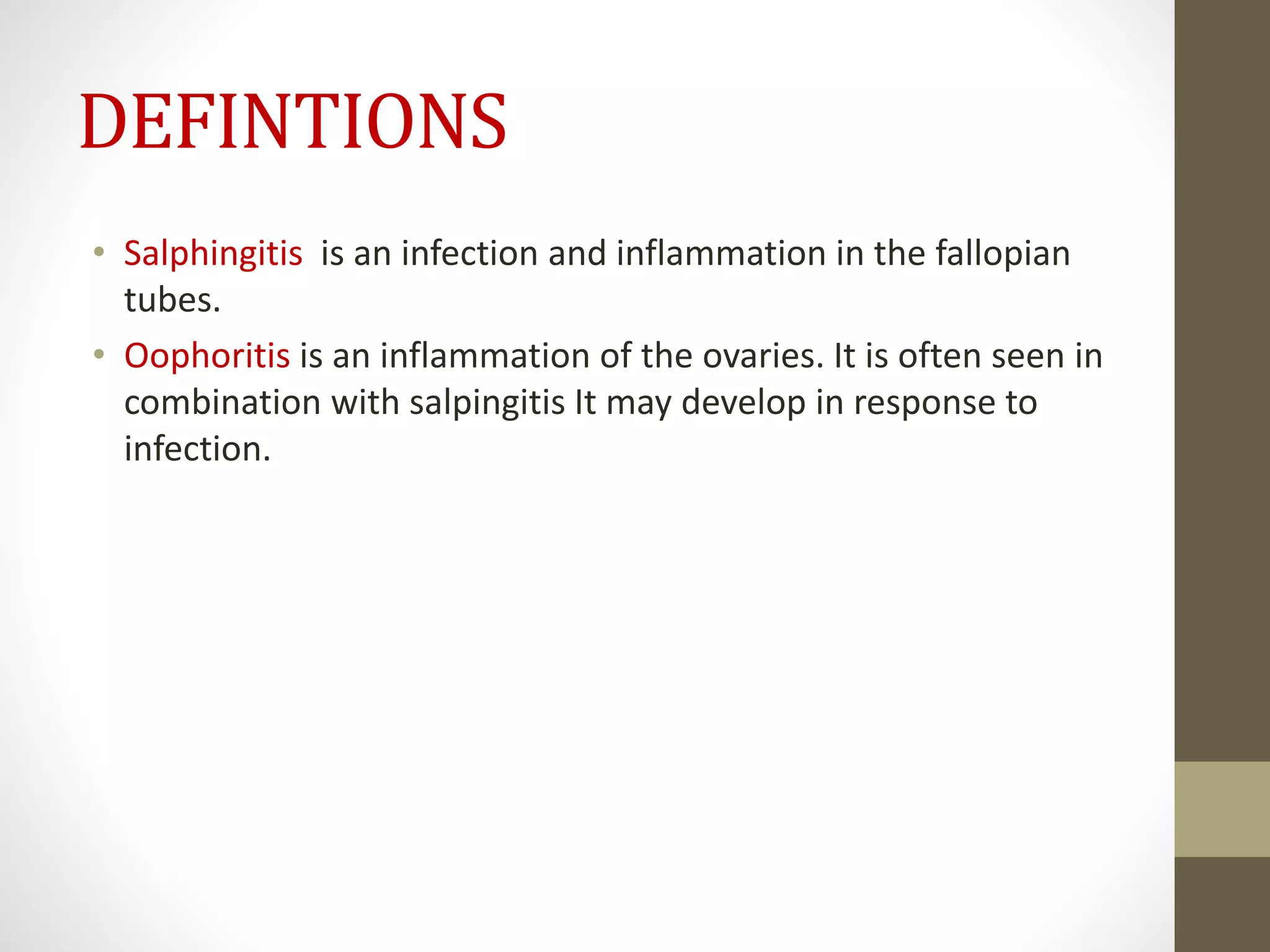 Inflammatory diseases of female pelvic organs | PPTX