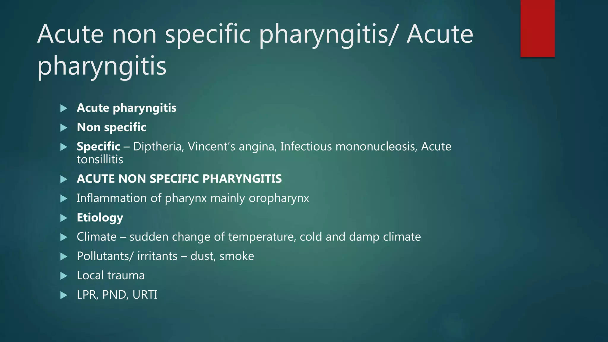 Inflammatory diseases of pharynx | PPTX