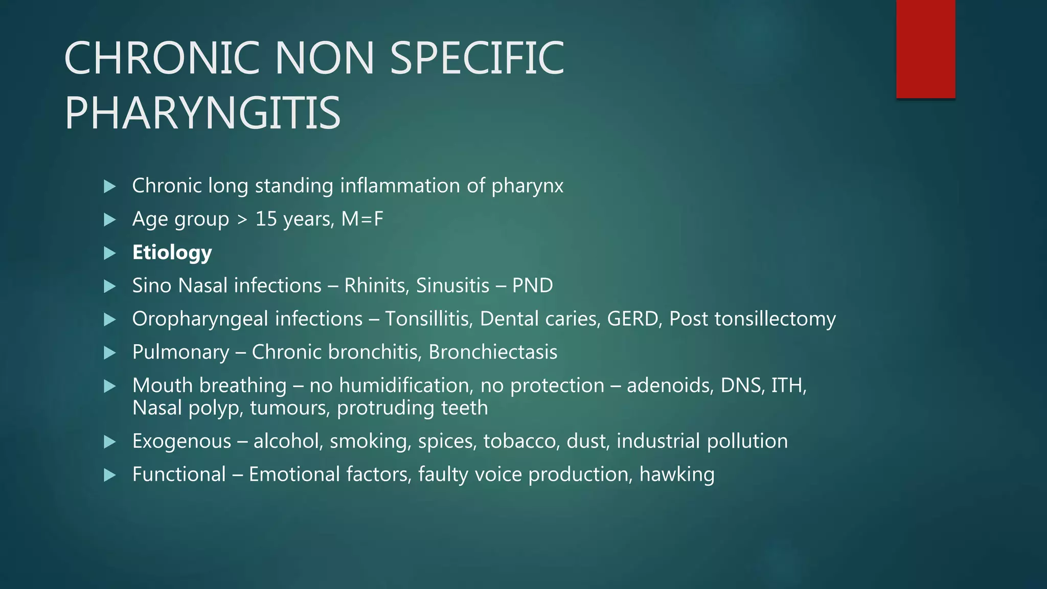 Inflammatory diseases of pharynx | PPTX