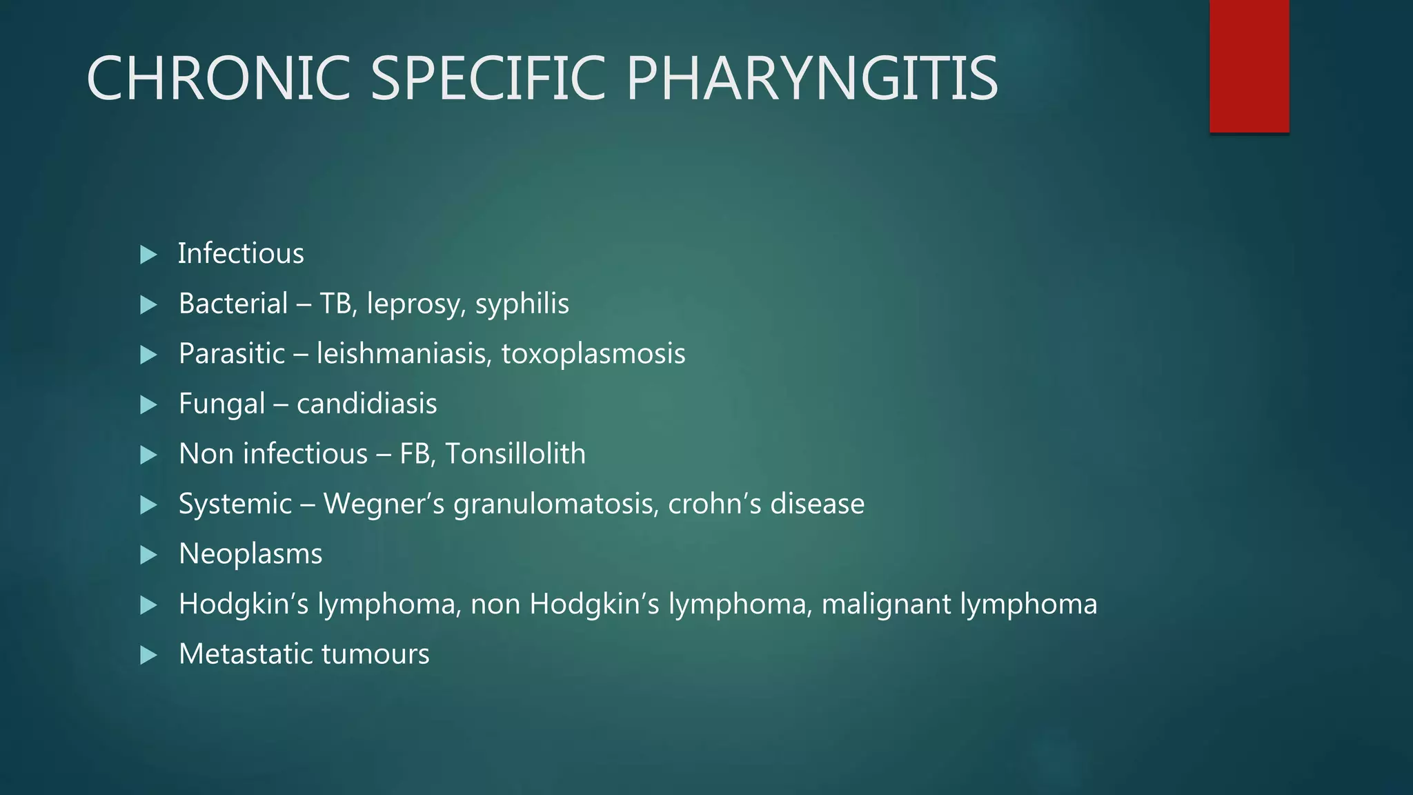 Inflammatory diseases of pharynx | PPTX