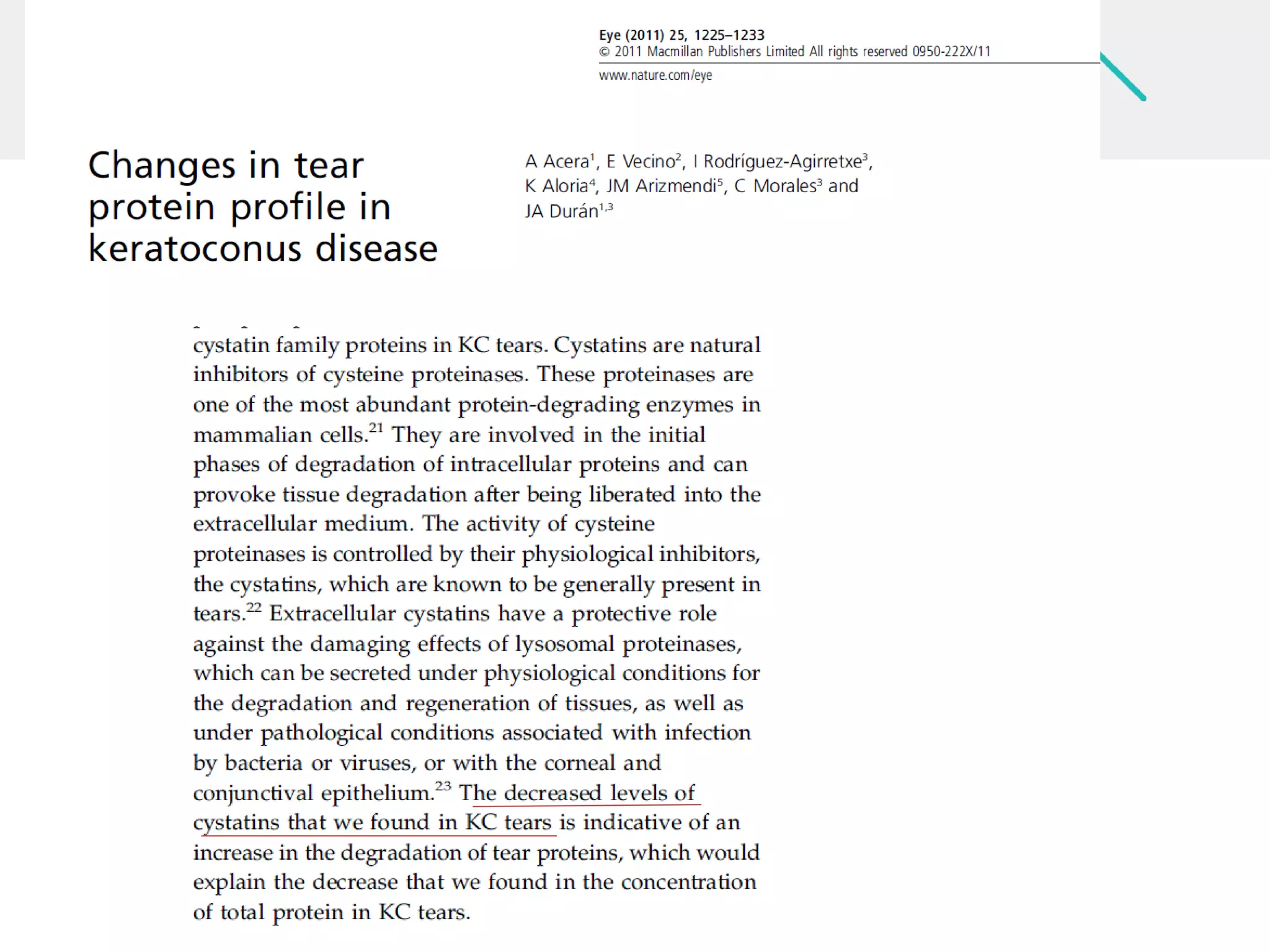 Inflammatory markers in tears & CXL | PPT | Eye and Vision Conditions ...