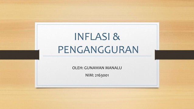 Inflasi dan pengangguran | PPTX