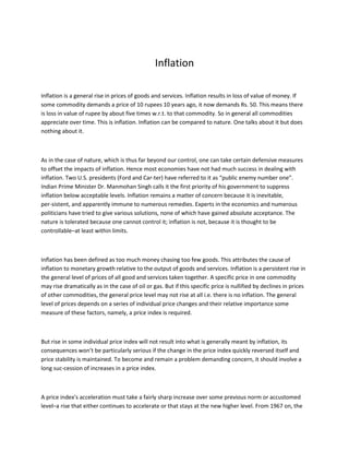 Inflation | DOCX | Currencies | Economy