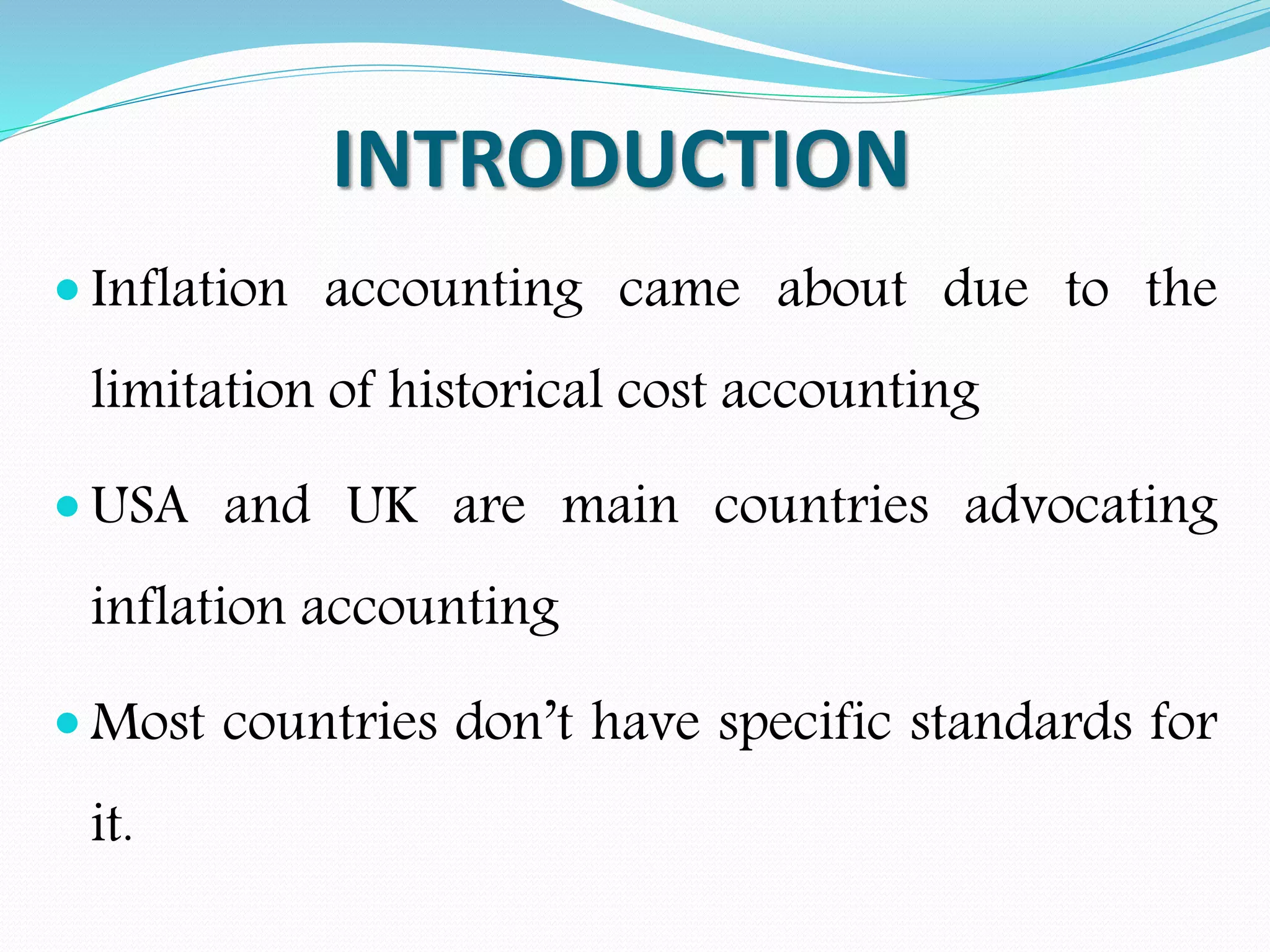 Inflation accounting standards in uk and usa | PPT