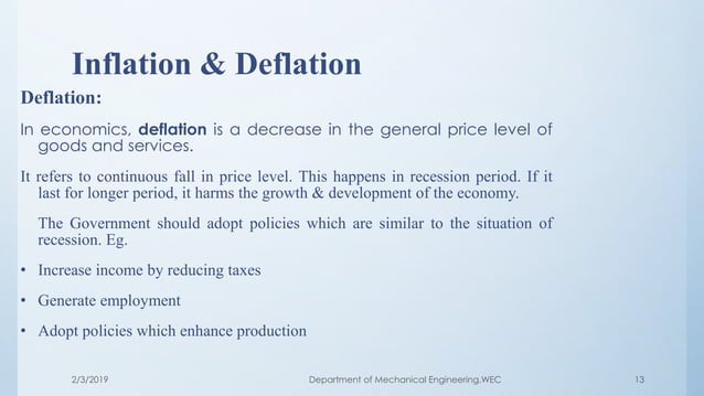Inflation and deflation | PPT