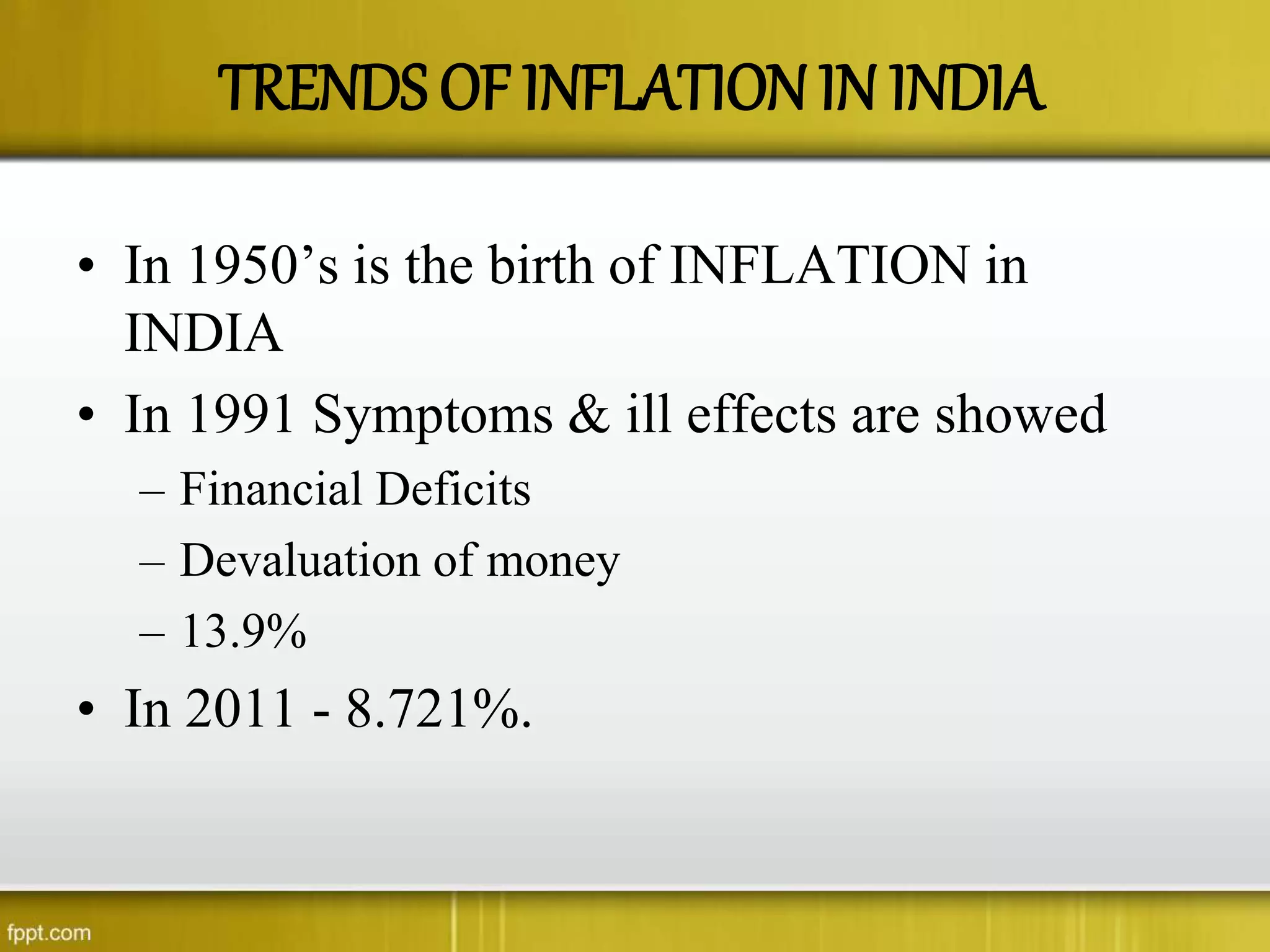 Inflation and economic growth of india | PPTX