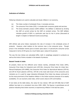 Inflation and social cost | PDF
