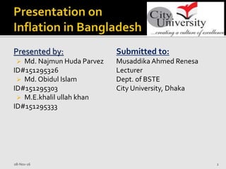Inflation in bangladesh | PPT