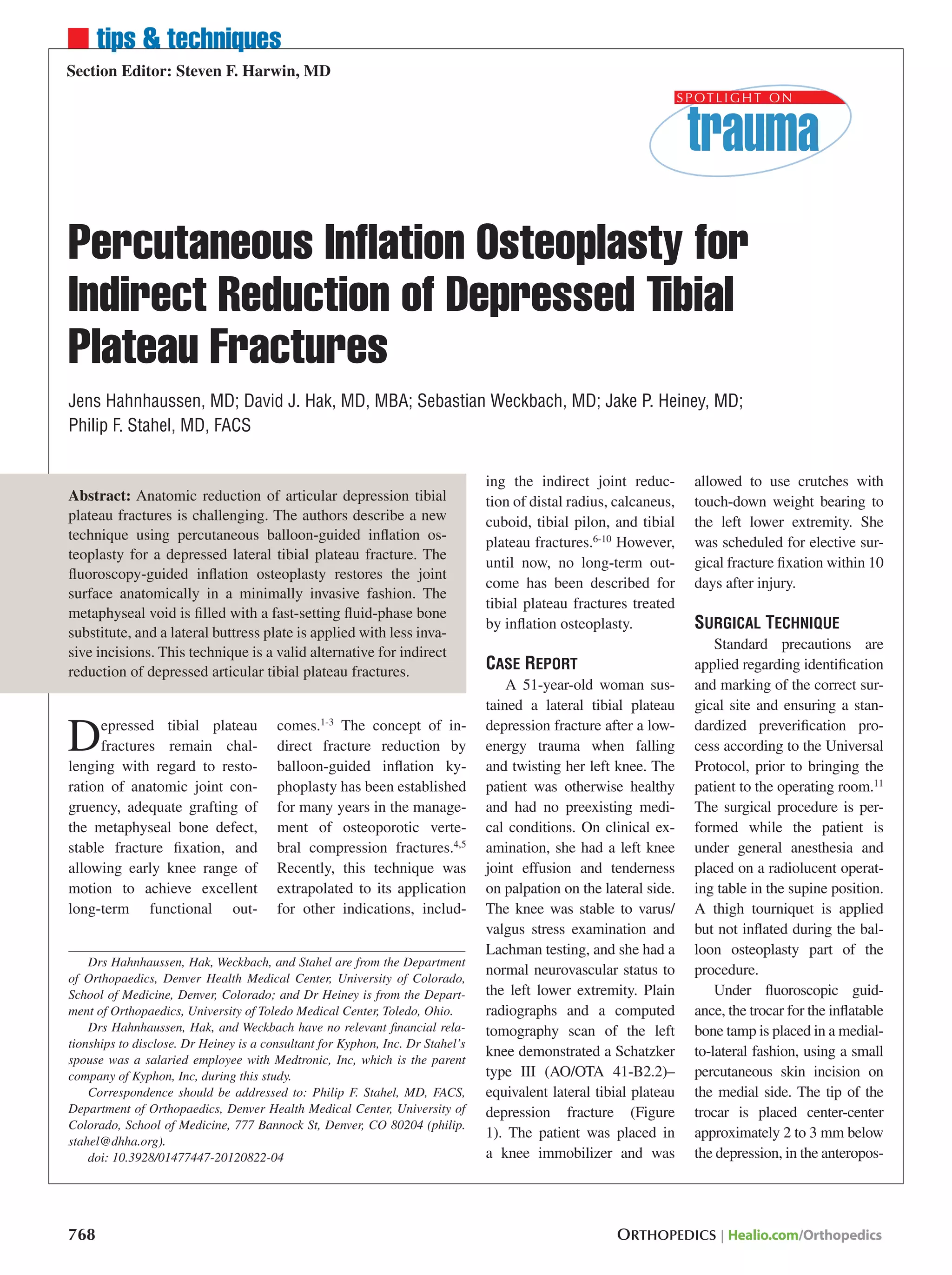 Inflation osteoplasty | PDF