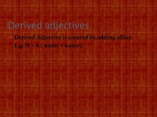 Inflection and derivation | PPTX