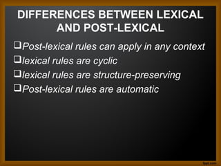 Inflection in Lexical Morphology | PPT
