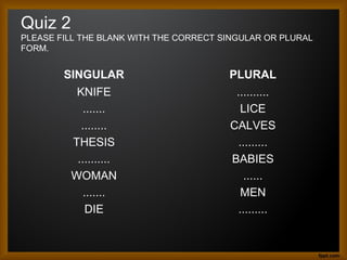 Inflection in Lexical Morphology | PPT