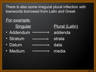 Inflection in Lexical Morphology | PPT