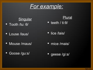 Inflection in Lexical Morphology | PPT